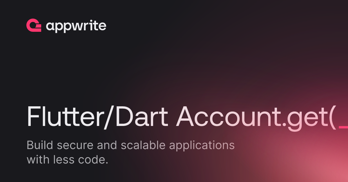 Flutter Dart Account Get Throwing Exception Threads Appwrite